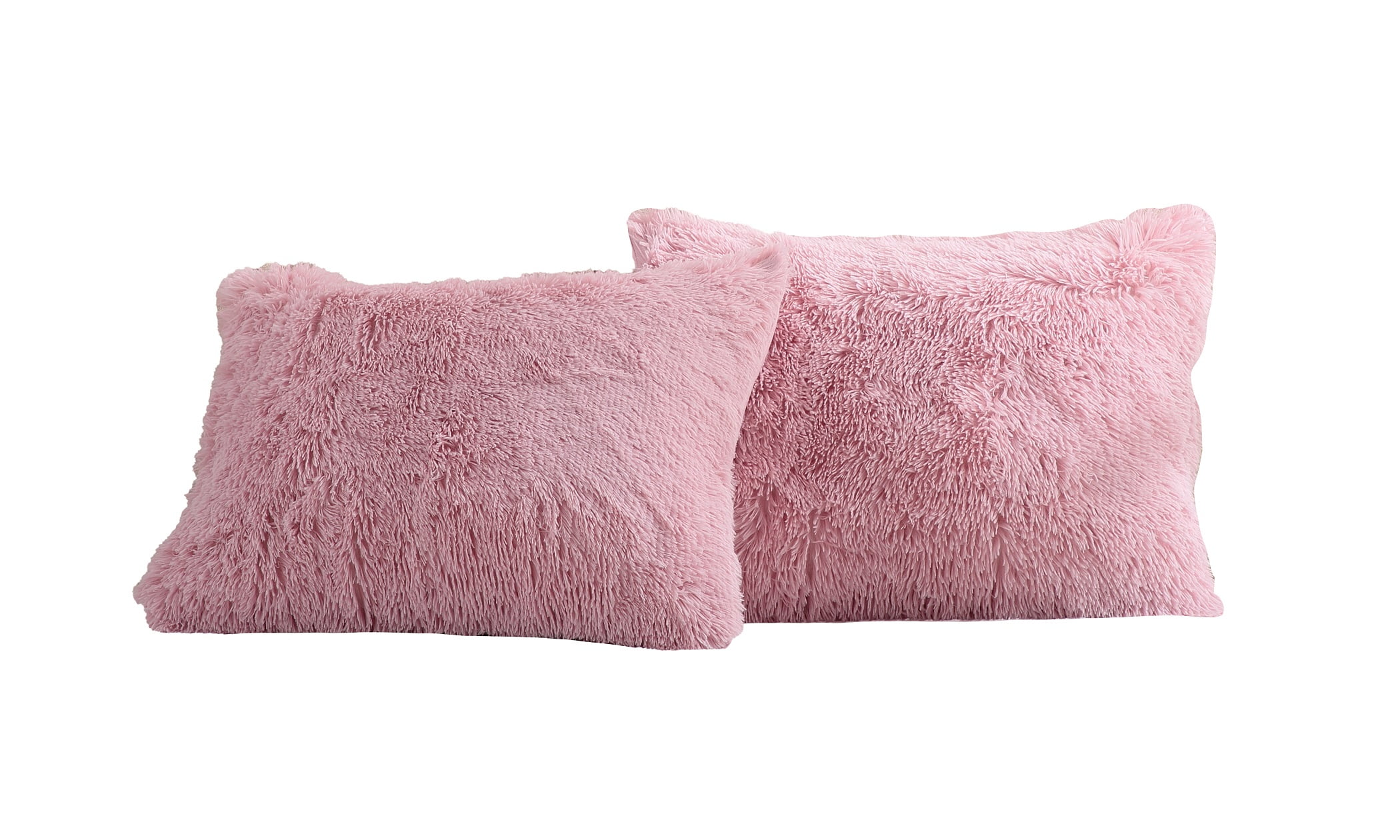 Reafort Luxury Long Hair, PV Fur, Faux Fur Standard Sham Pillow Cover ...