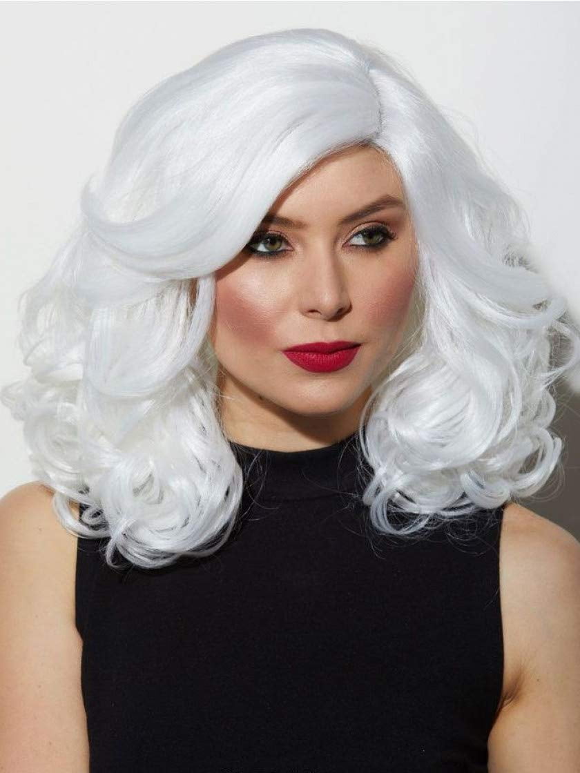 Reagan Blush Wig Color Snow - Sepia Wigs 14.5" Shoulder Length Curly ...