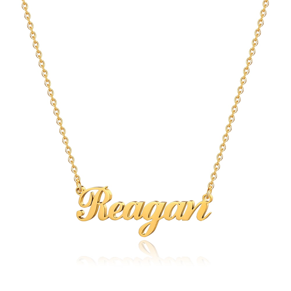 Reagan Name Necklace, 18K Gold Filled Custom Name Necklace Personalized ...
