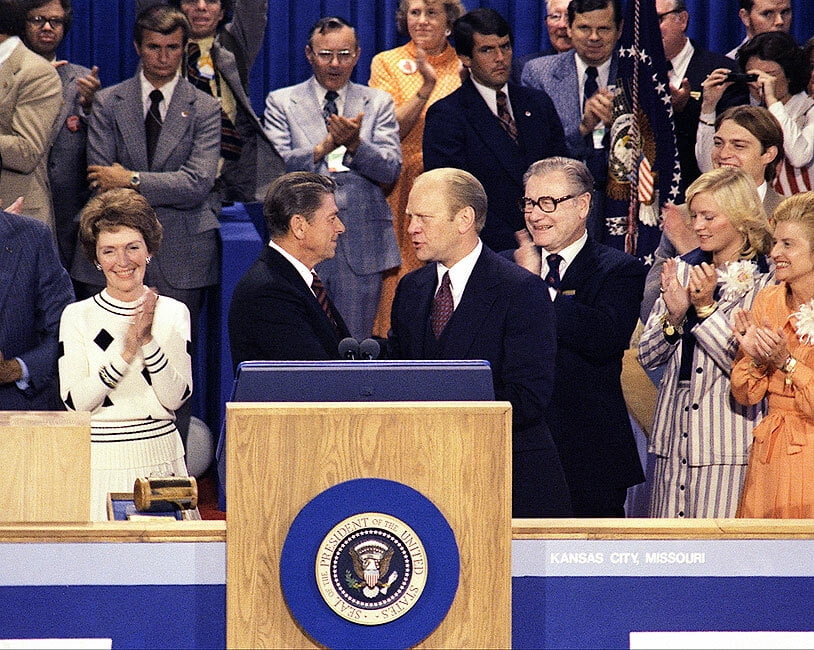 Reagan and Ford at 1976 Republican Convention - Style A - 12x18 Inch ...