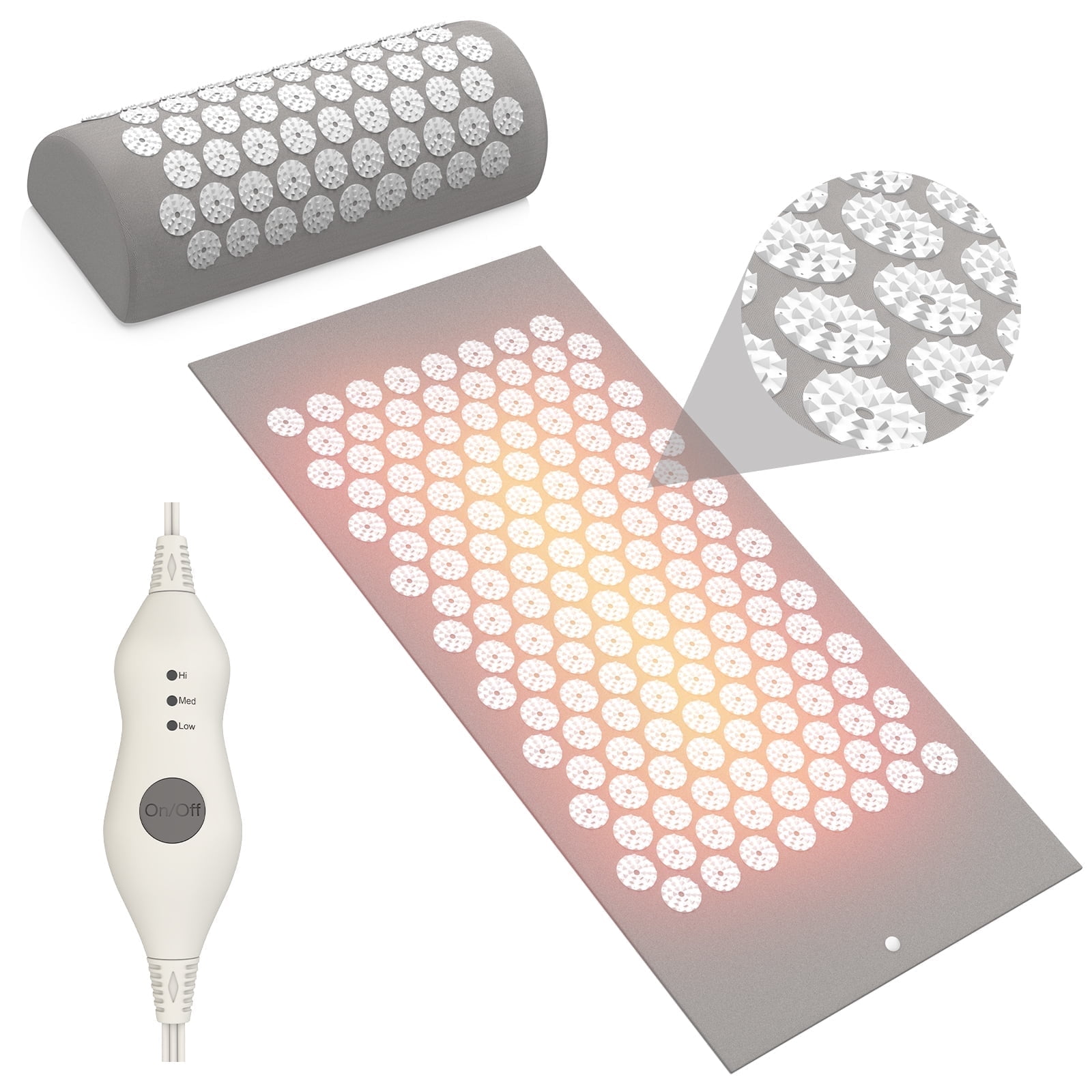 Reaks Heated Acupressure Mats - 3 Adjustable Heat Settings with 2-Hour ...