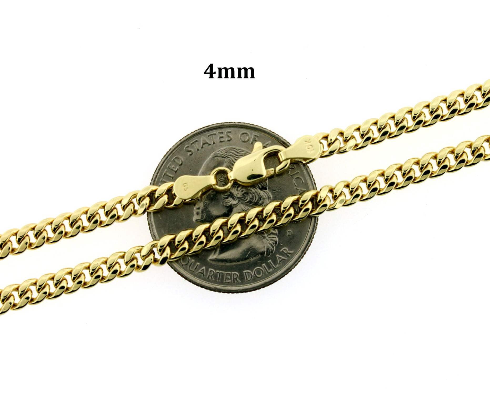 Real 10K Yellow Gold 3mm 4mm 5mm Miami Cuban Link Chain Pendant Necklace 16"-26" - Walmart.com
