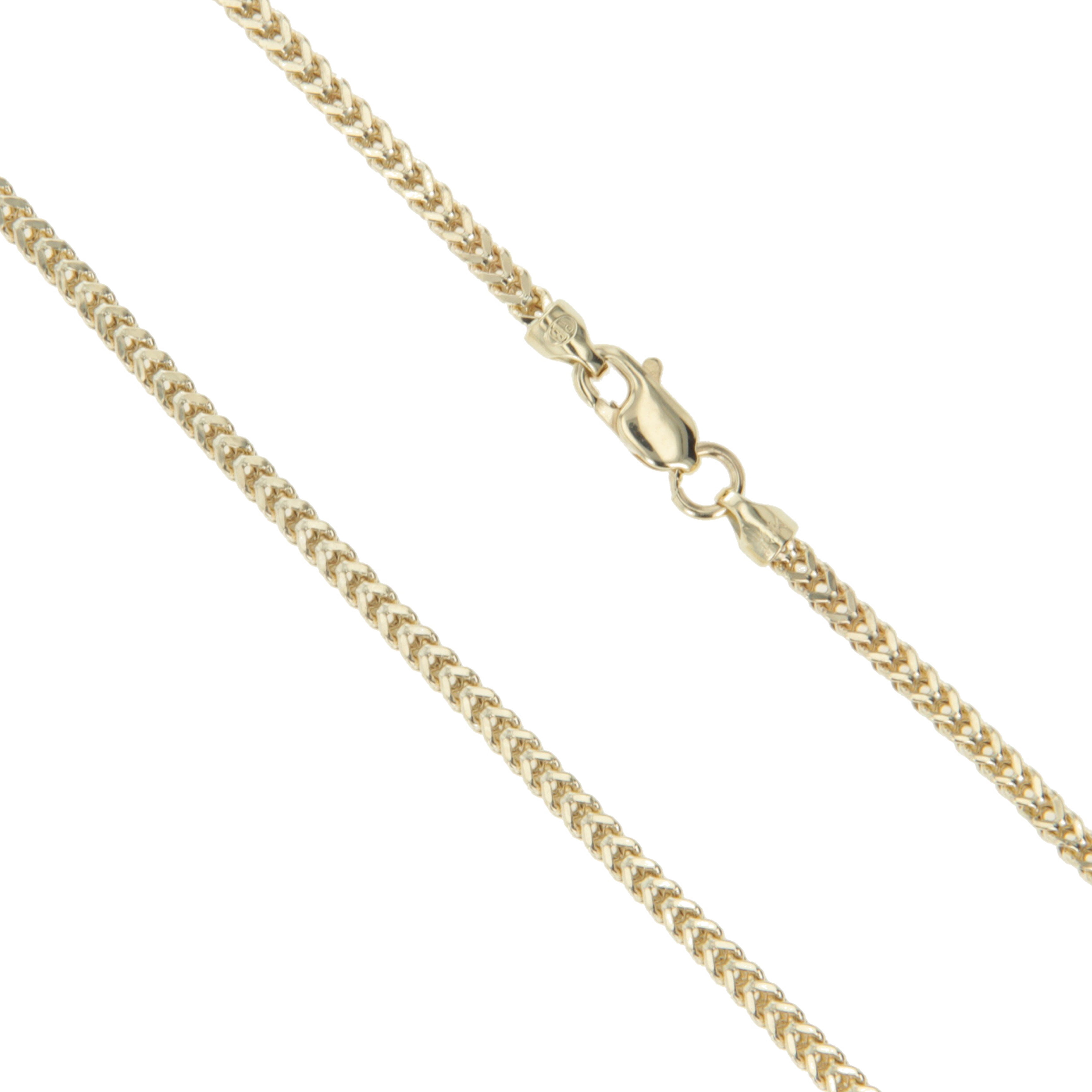 Real 10k Two-tone Gold-Hollow Pave Franco Chain 3.5mm Wheat Rope 18 ...