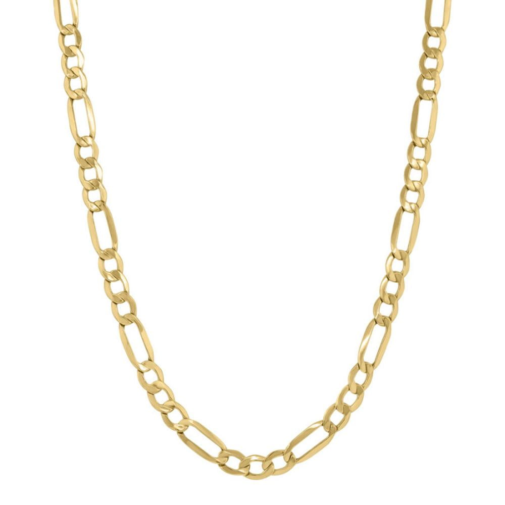 10k Yellow Gold Fine Chains Real 10K Yellow Gold Hollow Figaro Link ...