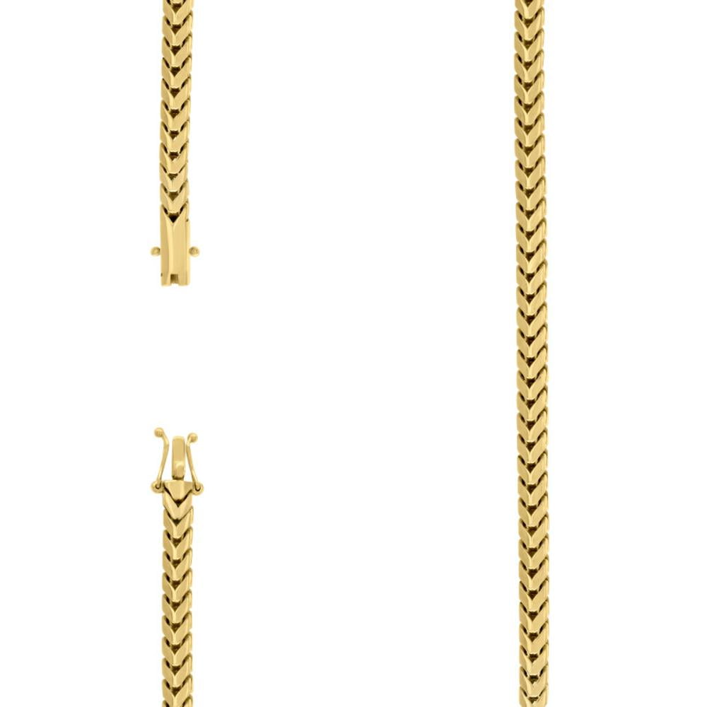 Real 10k Yellow Gold-Hollow Franco Chain 7mm Wheat Rope 28" Necklace ...