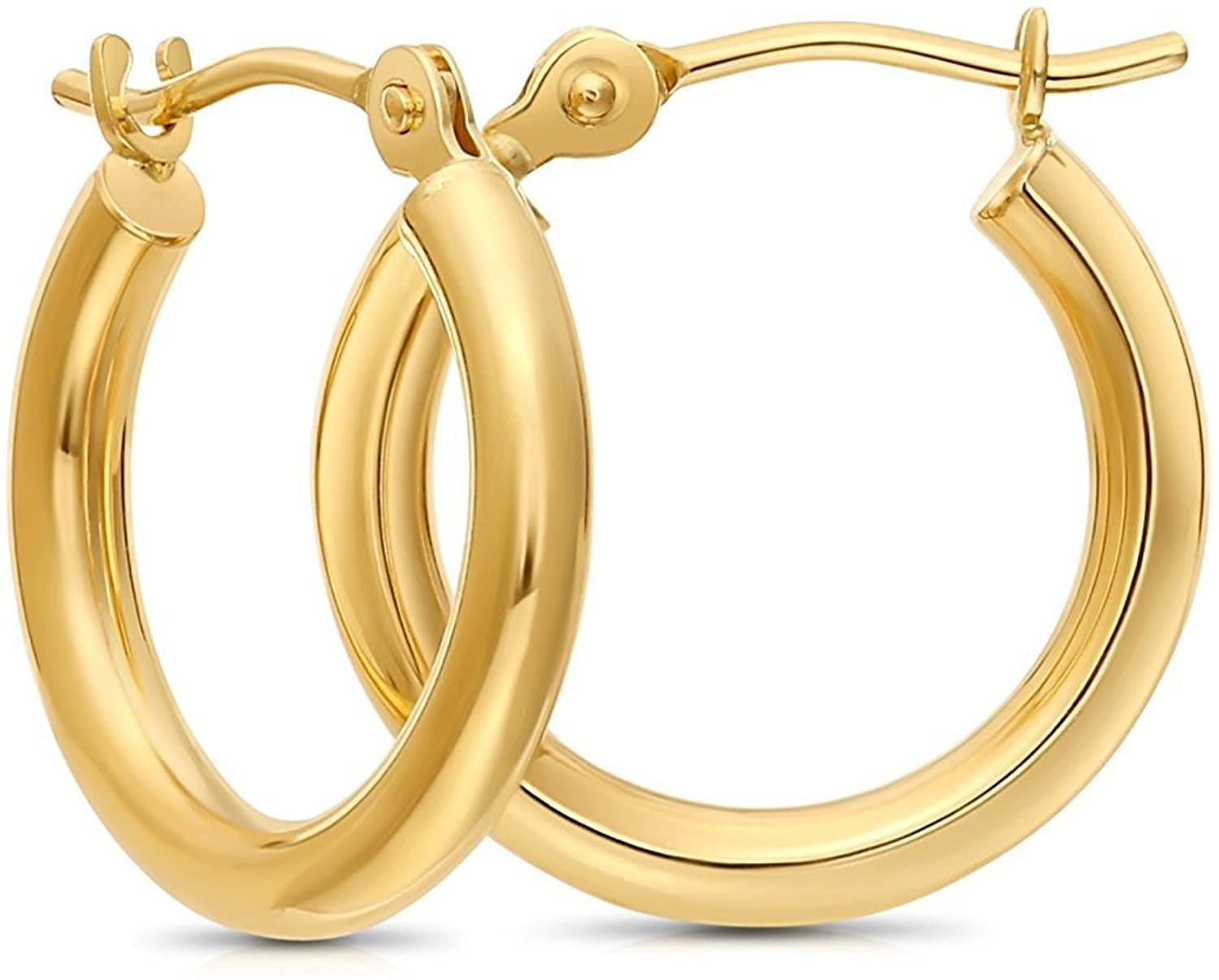 Real 14k Yellow Gold Extra Small Hoop Earrings 12mm Diameter - Walmart.com