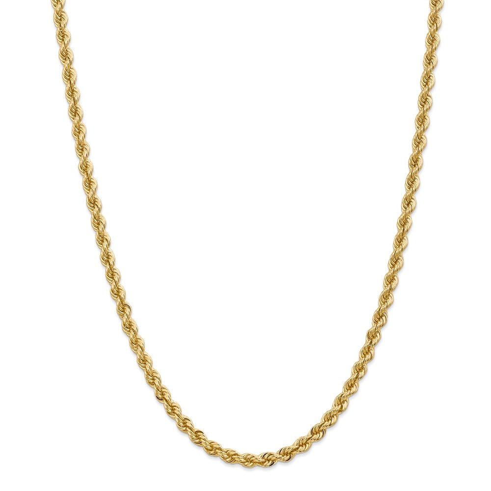 14kt Real Yellow Gold 5mm Regular Rope Chain, 20 inch with Lobster ...