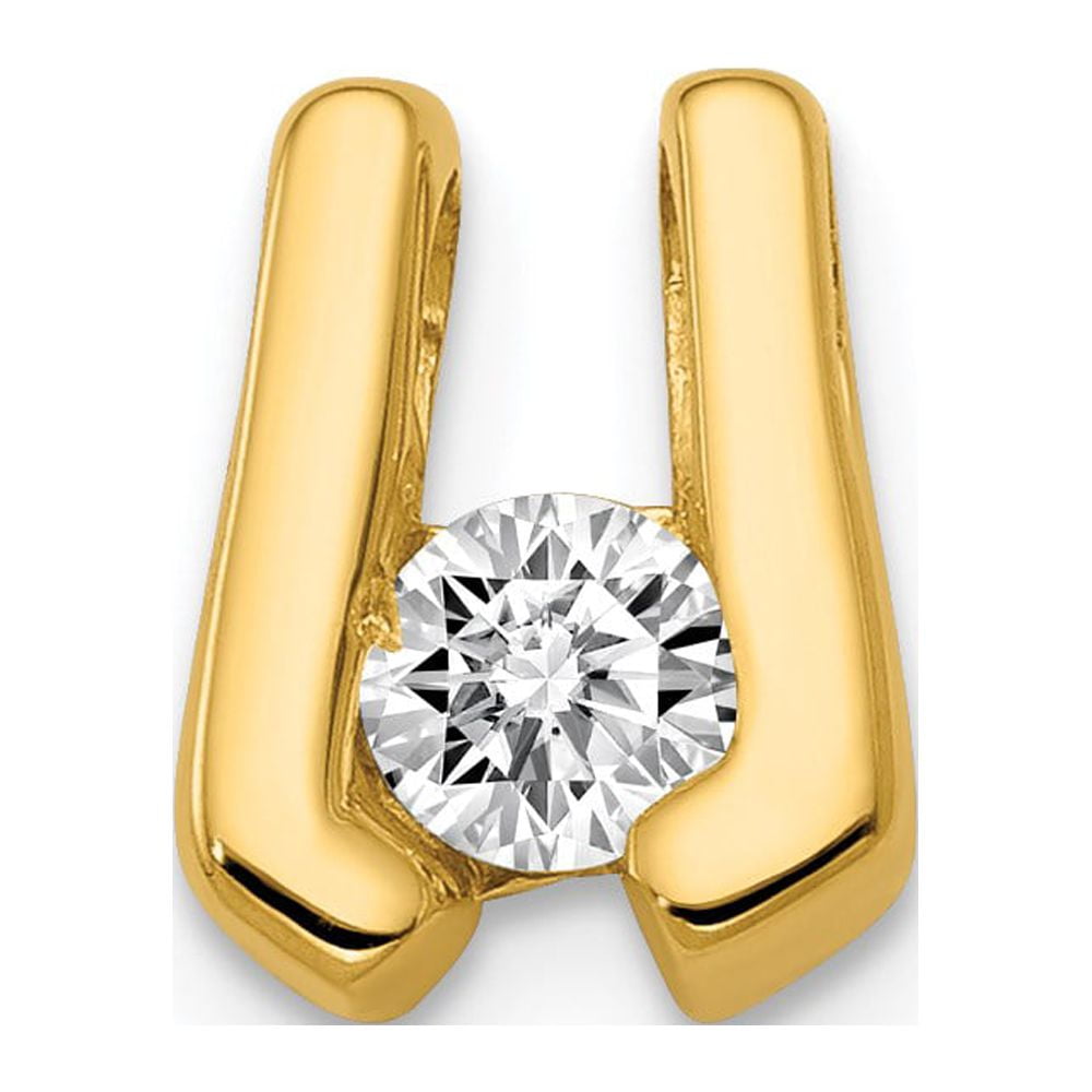 Real 14kt Yellow Gold VS 3.75mm Diamond Slide; for Adults and Teens ...