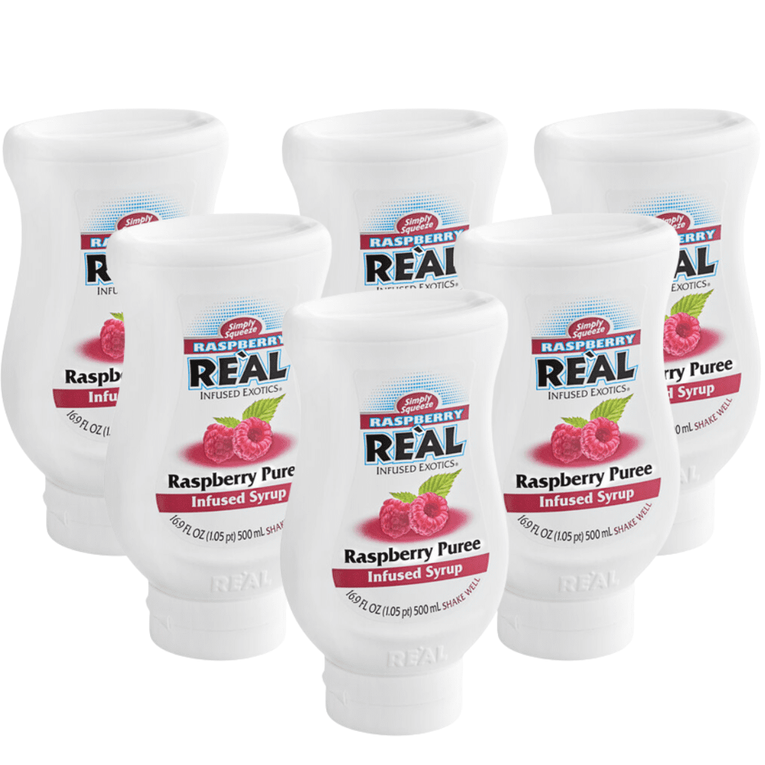 Real Raspberry Puree Infused Syrup - 16.9 fl. oz. | Ideal for Beverages ...
