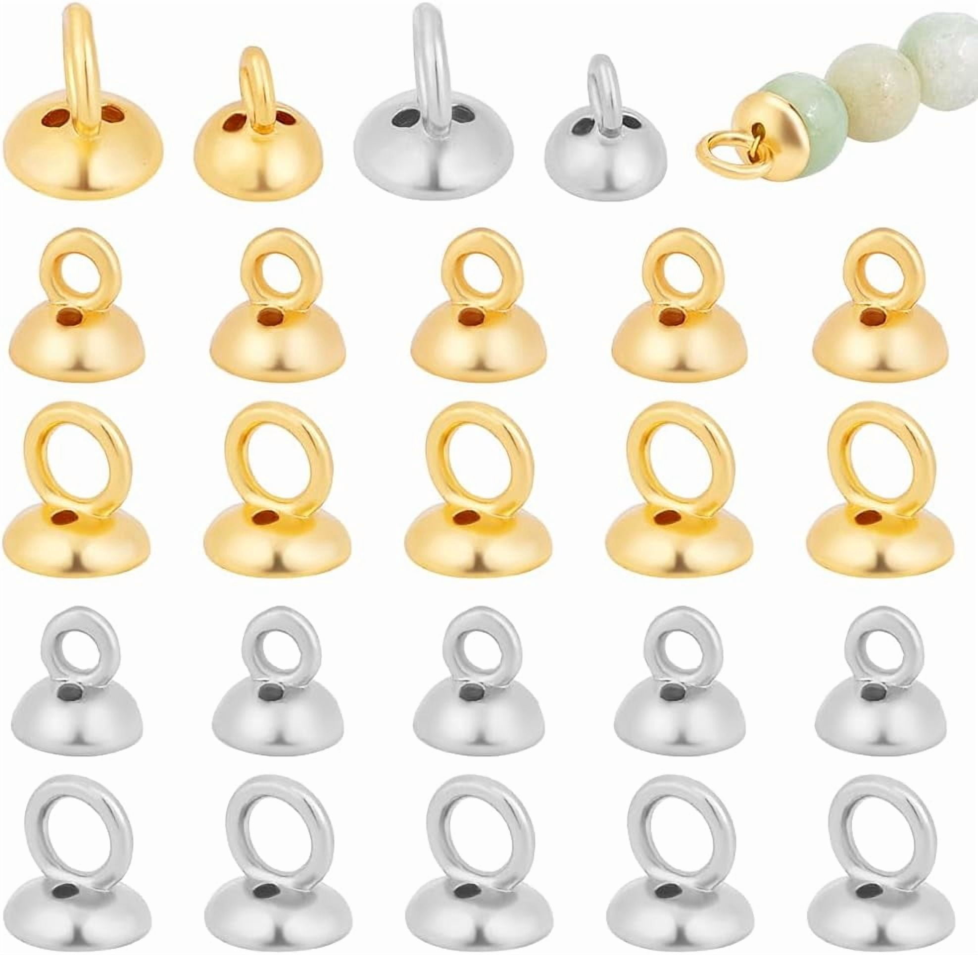 Real 18K Gold Plated Pendant Bails 4~6.5mm 48pcs Eye Pin Bails Pearl ...