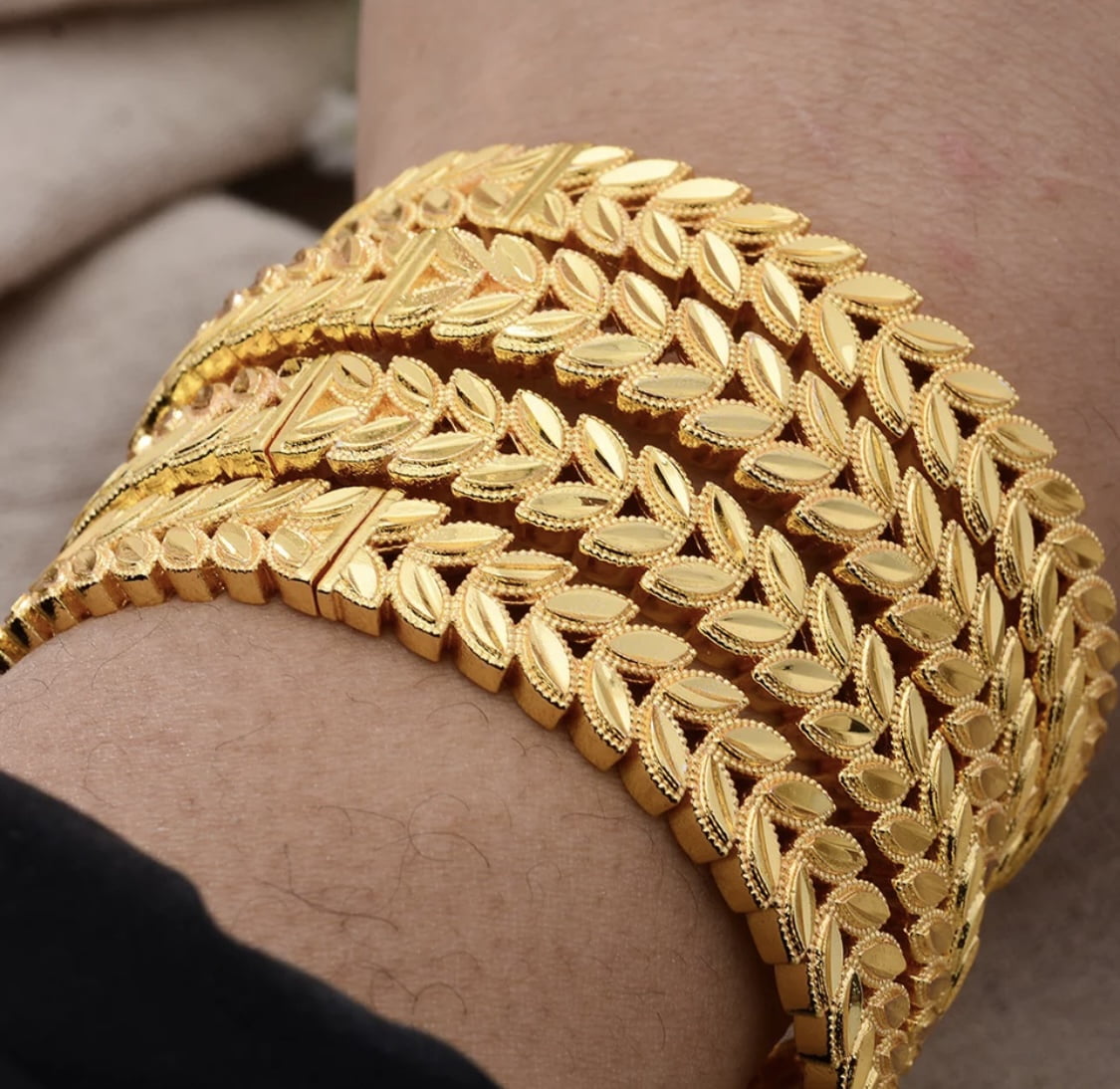 Real 18K Gold plated bangle, Set of 2 Gold filled Bangles, Handmade ...