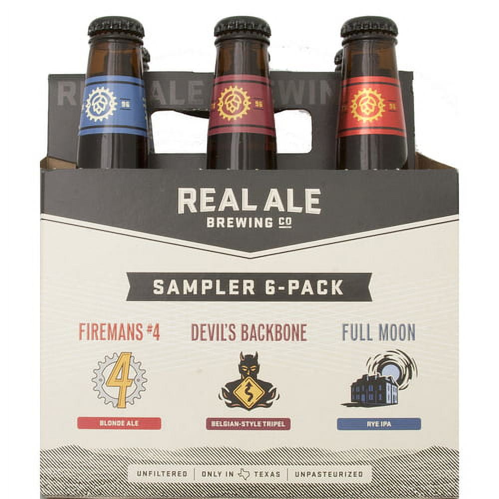 Real Ale Bomber Sampler Craft Beer, 6 Pack, 12 fl oz Bottles, 10.5% ABV ...