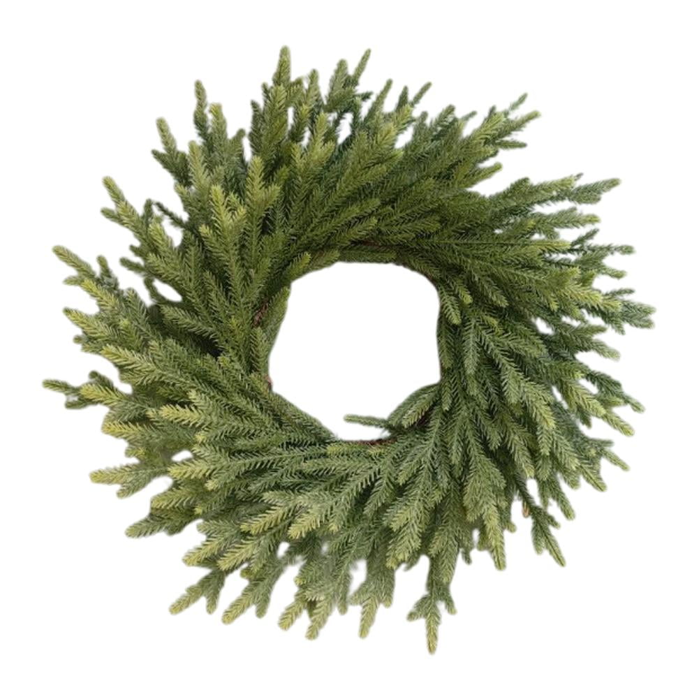 Real Artificial Christmas Wreaths For Front Norfolk Pine & Bows Velvet ...
