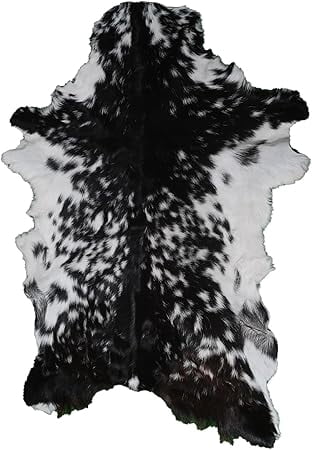 Real Black Goat Hide, Premium Goat Skin Rug, Hair on Leather Hides Rug ...