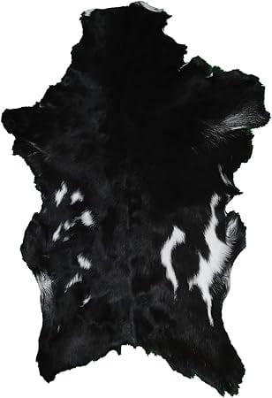 Real Black & White Goat Hide, Premium Goat Skin Hair on Leather Hide ...