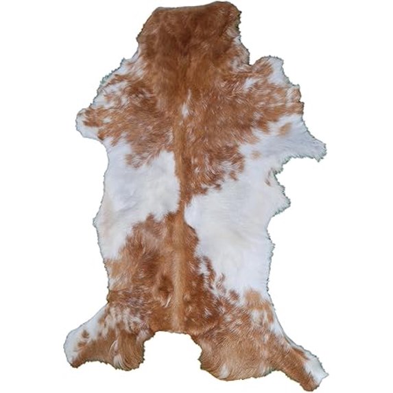 Real Brown and White Goat Hide Rug | Natural Hair-On Leather for Unique ...