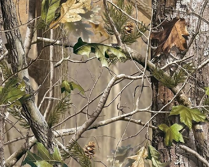 Real Camo Woodland Trees Birthday Edible Image Cake Topper For Half ...