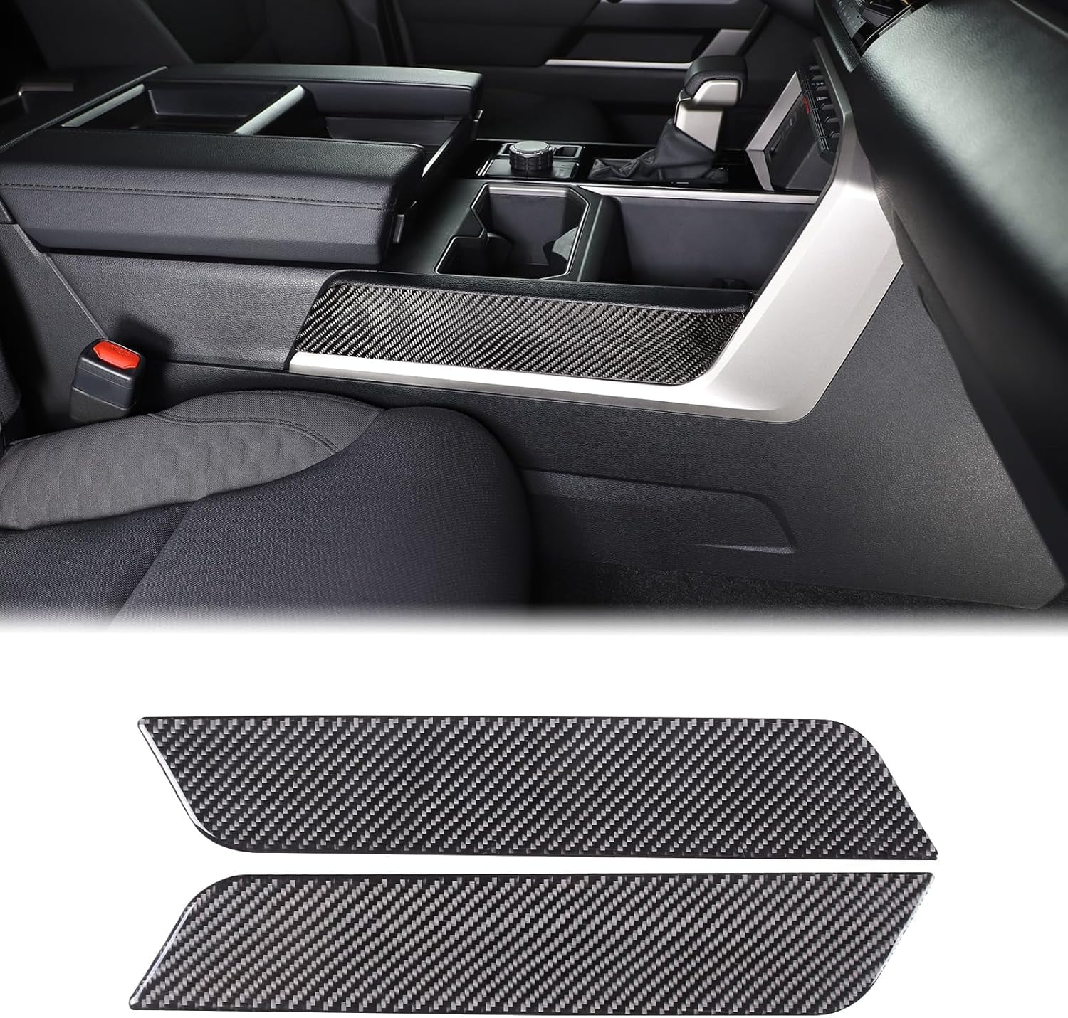 Real Carbon Fiber Center Console Gear Control Panel Side Strip Cover ...