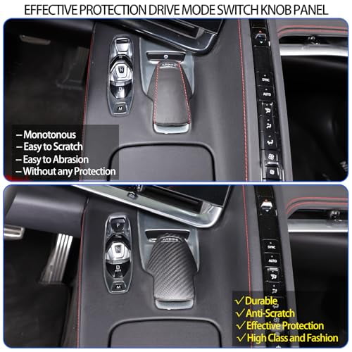 Real Carbon Fiber Gear Shifter Head Cover Fit for Chevrolet Corvette C8 ...