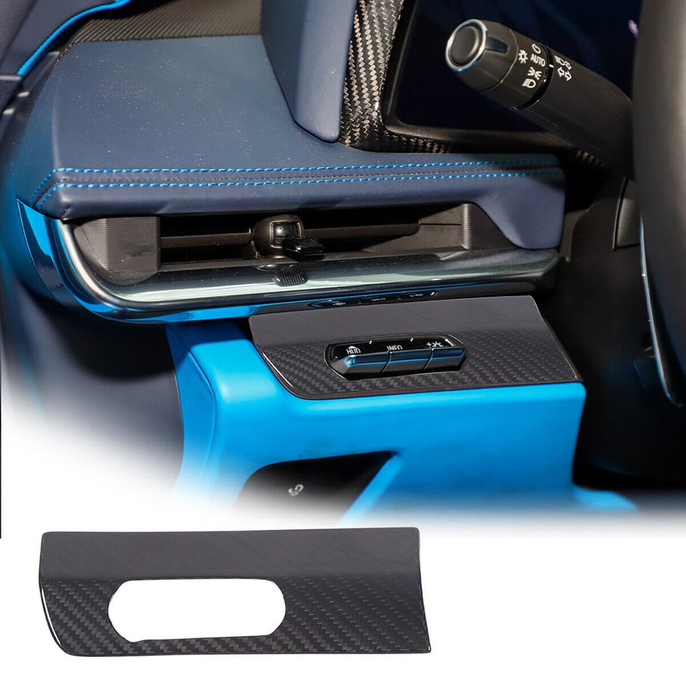 Real Carbon Fiber Headlight Raise Button Frame Cover For Corvette C8 ...