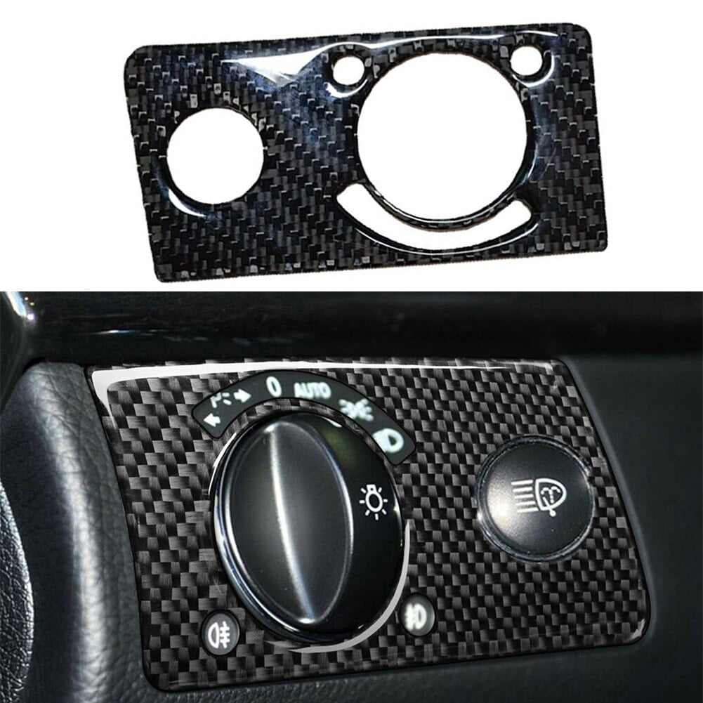 Real Carbon Fiber Headlight Switch Knob Panel Cover Trim for E-class ...