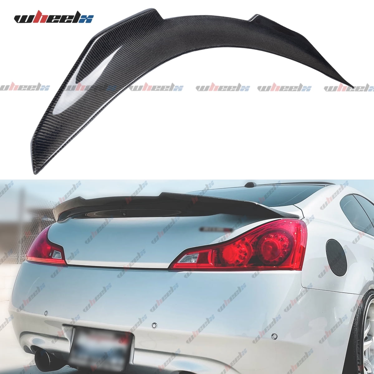 Real Carbon Fiber Rear Spoiler Compatible with 2008-2015 Infiniti G37 ...
