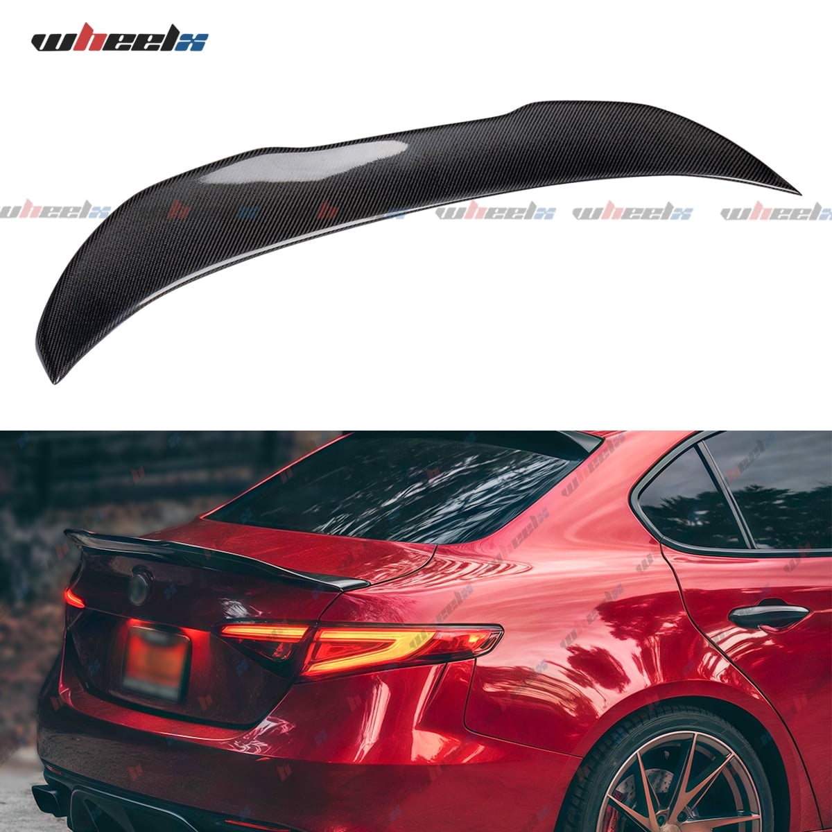 Real Carbon Fiber Rear Spoiler Compatible with 2017-2024 Alfa Romeo ...