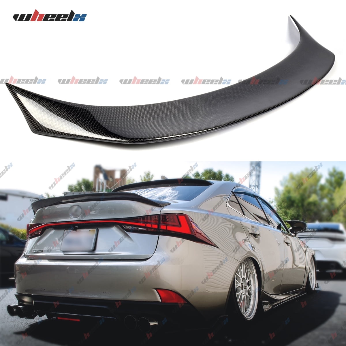 Real Carbon Fiber Rear Spoiler Compatible with 2014-2020 Lexus IS200 ...