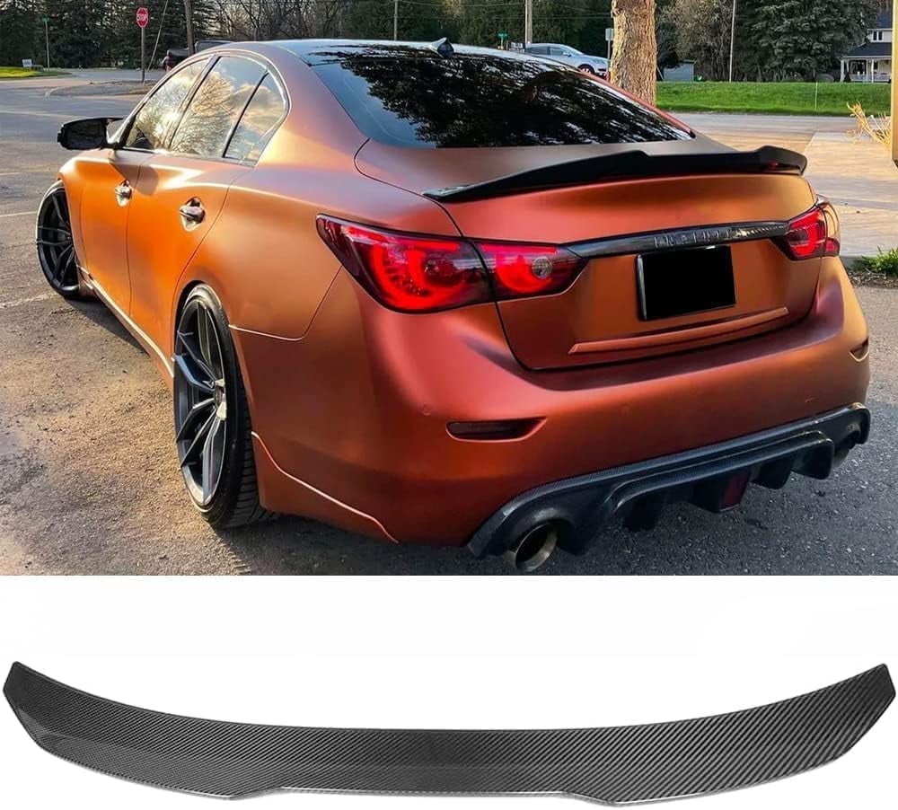 Real Carbon Fiber Rear Trunk Spoiler for 2014-2023 Infiniti Q50 Sedan ...