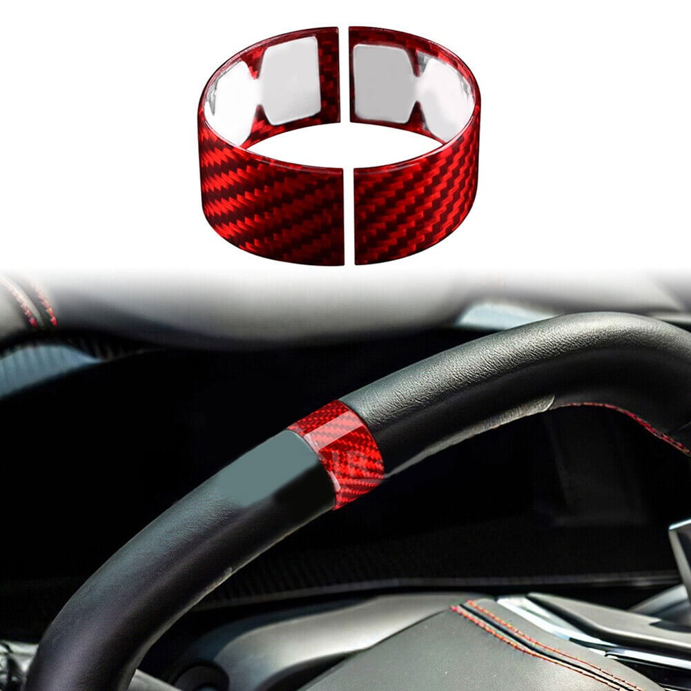 Real Carbon Fiber Steering Wheel Ring Cover In Red For Corvette C8 2020 ...