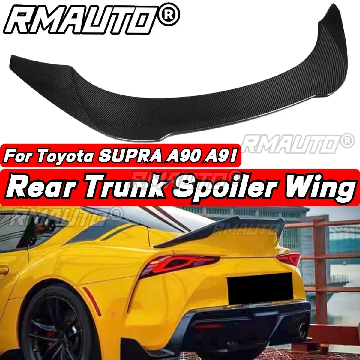 Real Carbon Fiber Supra Rear Spoiler Trunk Boot Lip Wing Rear Tail For ...