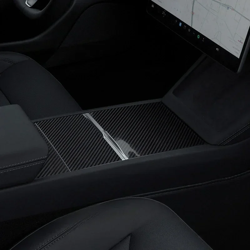 Real Carbon Fiber Ultra Thin Center Console Panel Cover For Tesla Model ...