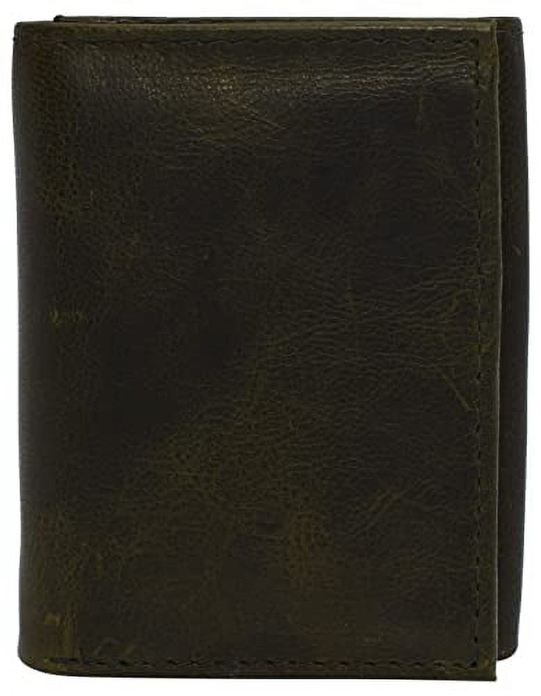 Real Cowhide Leather Wallets for Men RFID Blocking Slim Trifold Wallet ...