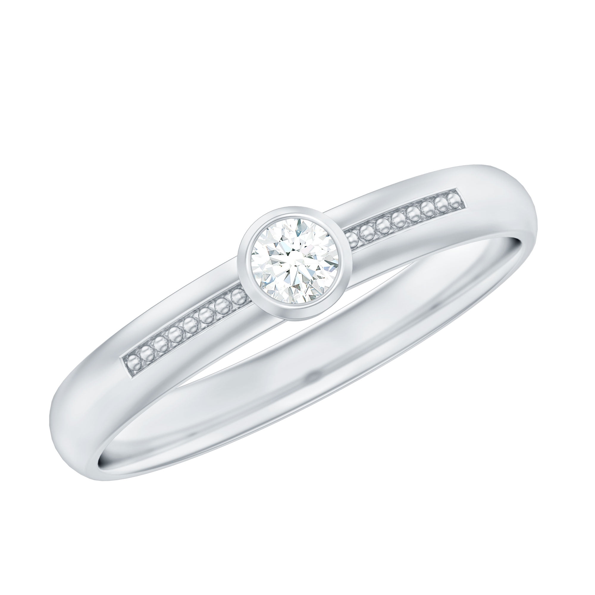 Real Diamond Solitaire Promise Band Ring for Men, HI-SI Grade 3 mm ...