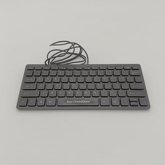 Real DreamQuest Keyboards Compact Wired Keyboard, Slim Design, USB ...