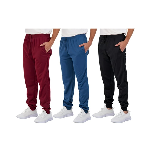 Real Essentials 3 Pack: Youth Athletic Training Jogger Sweatpants with ...