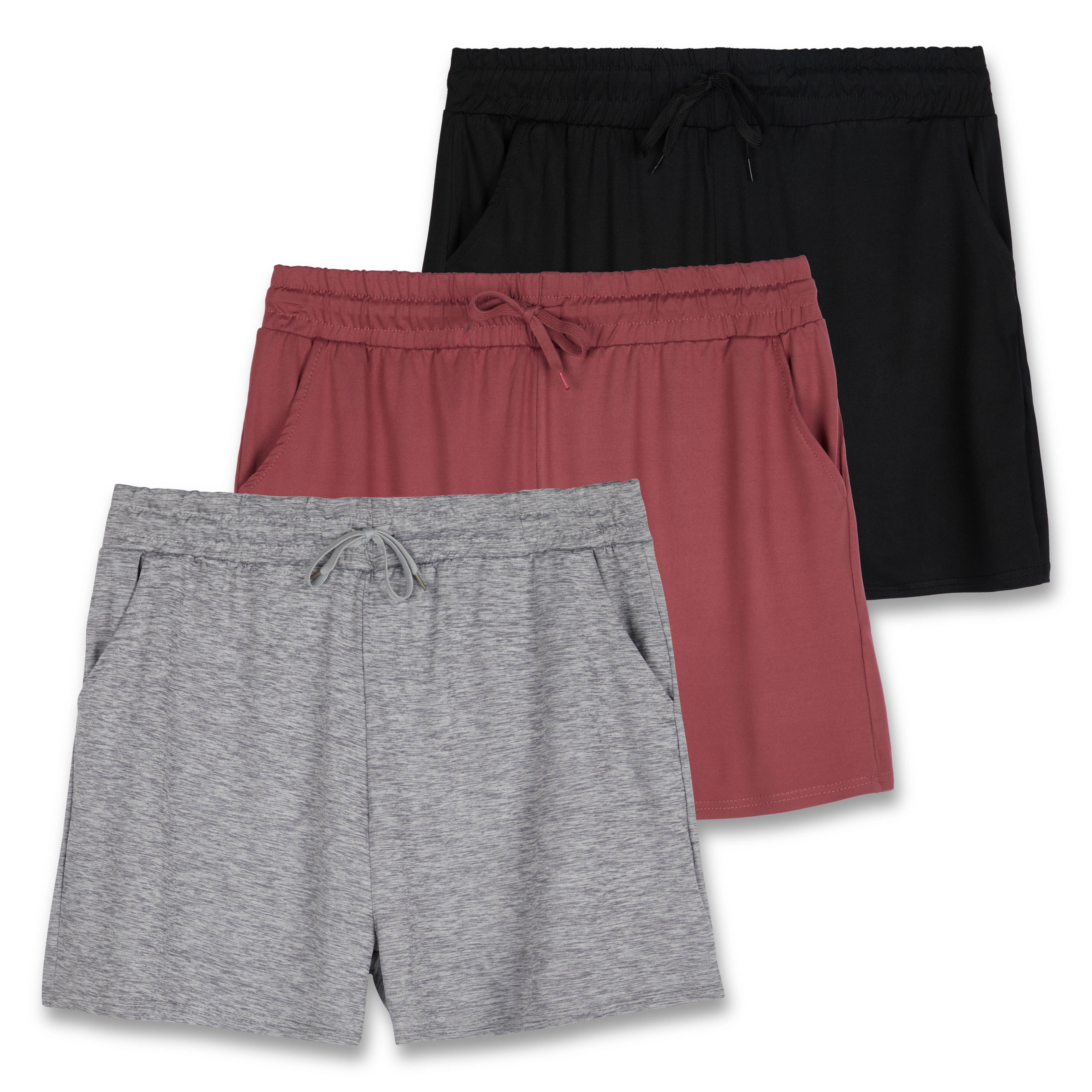 Real Essentials 3 Pack: Girl's Lounge Soft Comfy Shorts with Drawstring ...