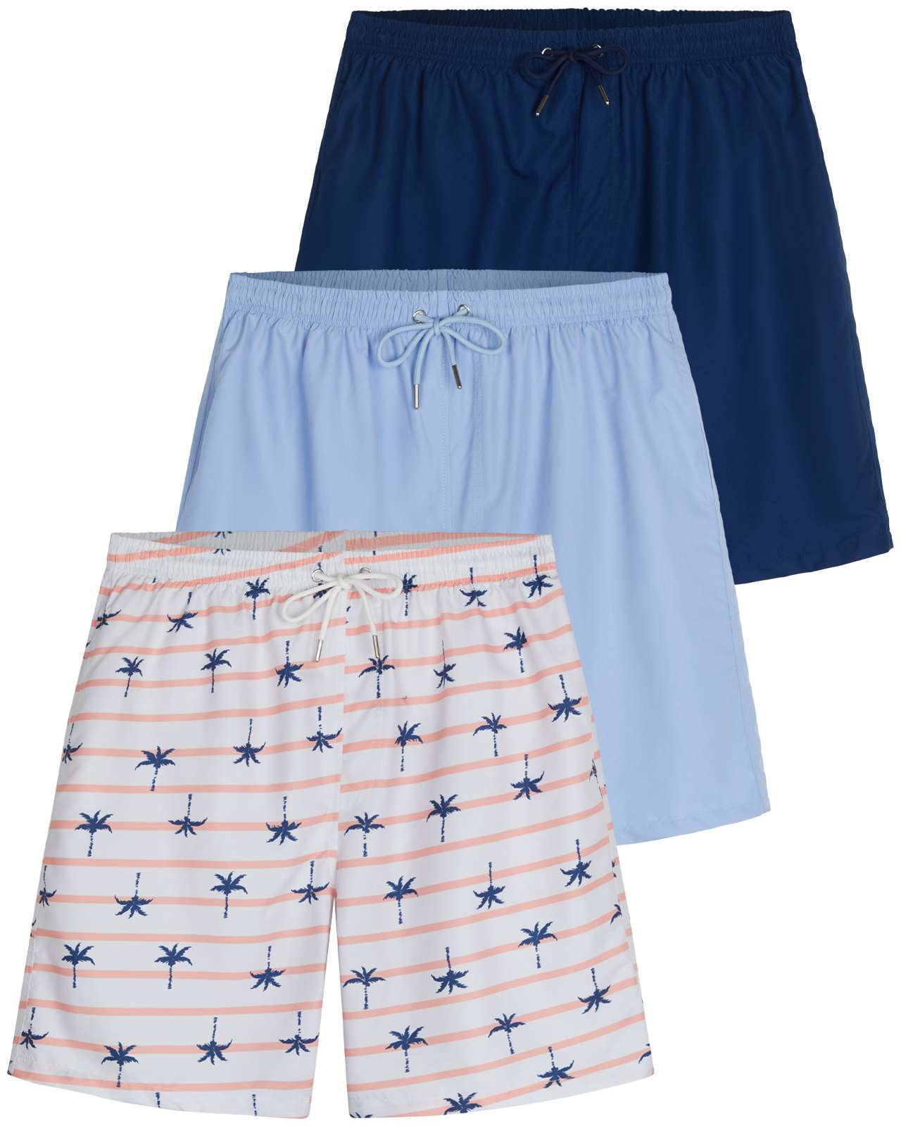 Real Essentials 3 Pack: Men's 7" Quick-Dry Swim Trunk with with Mesh ...