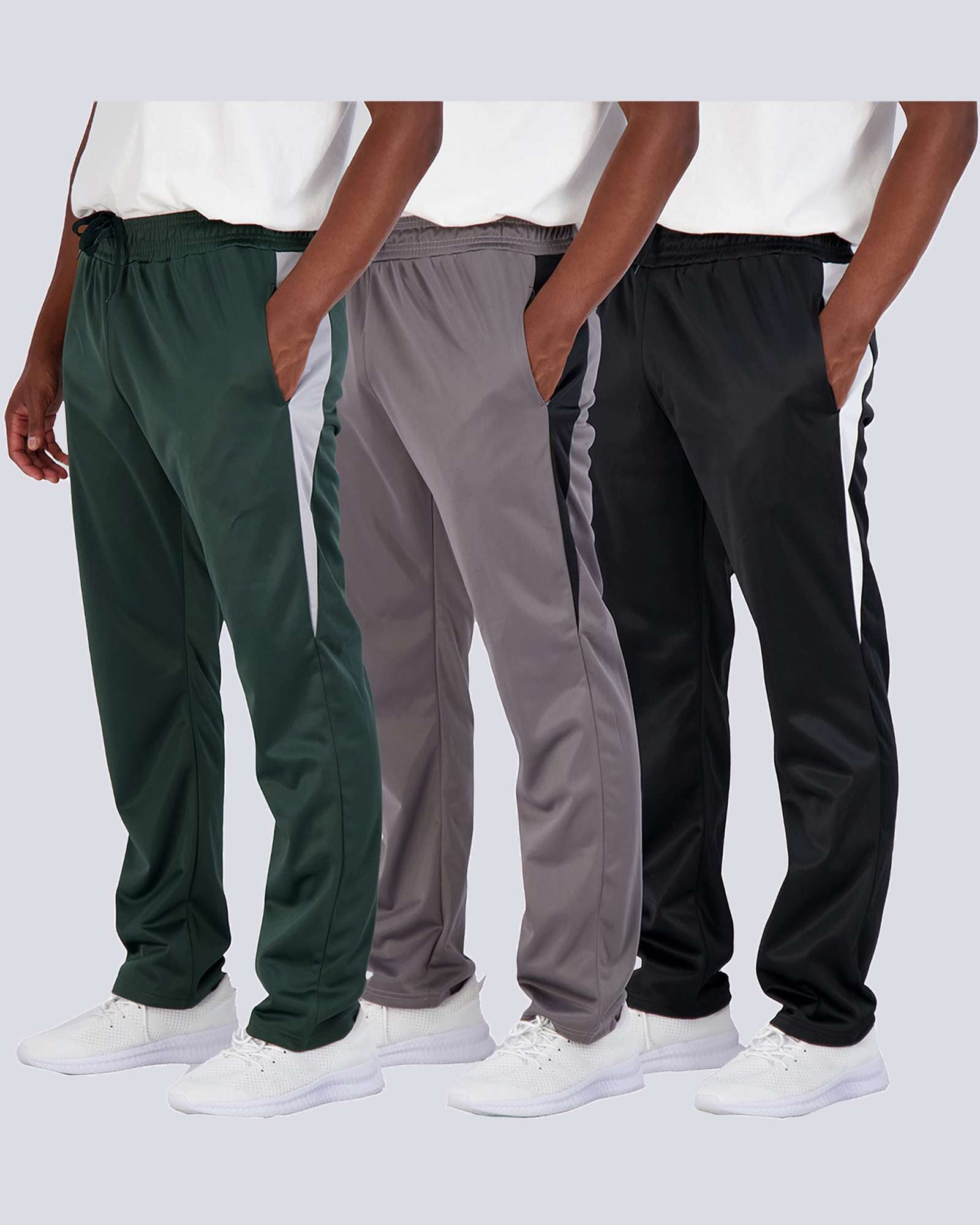 Real Essentials 3 Pack: Men's Active Athletic Casual Tricot Open Bottom ...