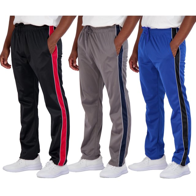Real Essentials 3 Pack: Men's Active Athletic Casual Tricot Open Bottom ...