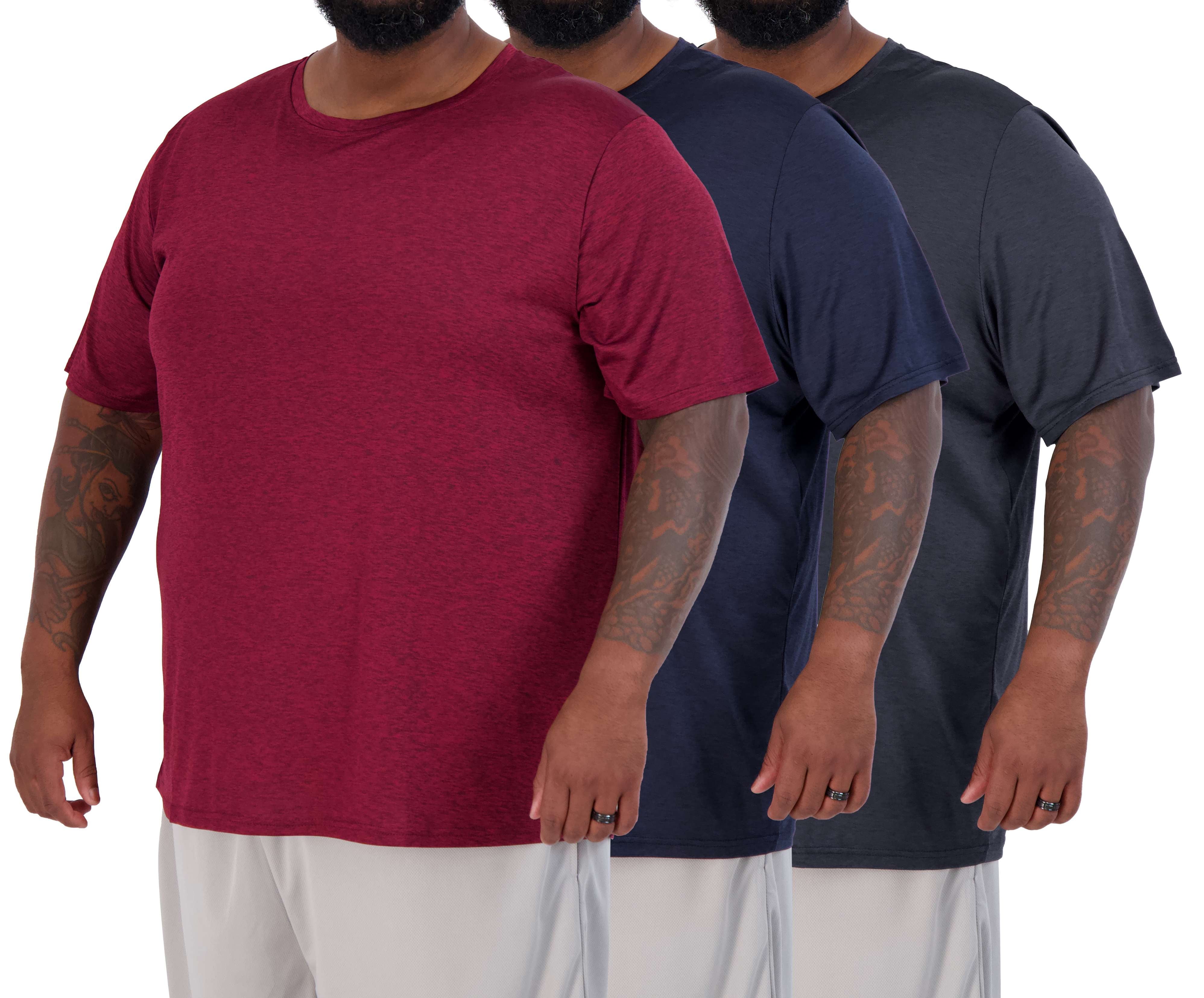 Real Essentials 3 Pack: Men’s Big & Tall Tech Stretch Long-Sleeve ...