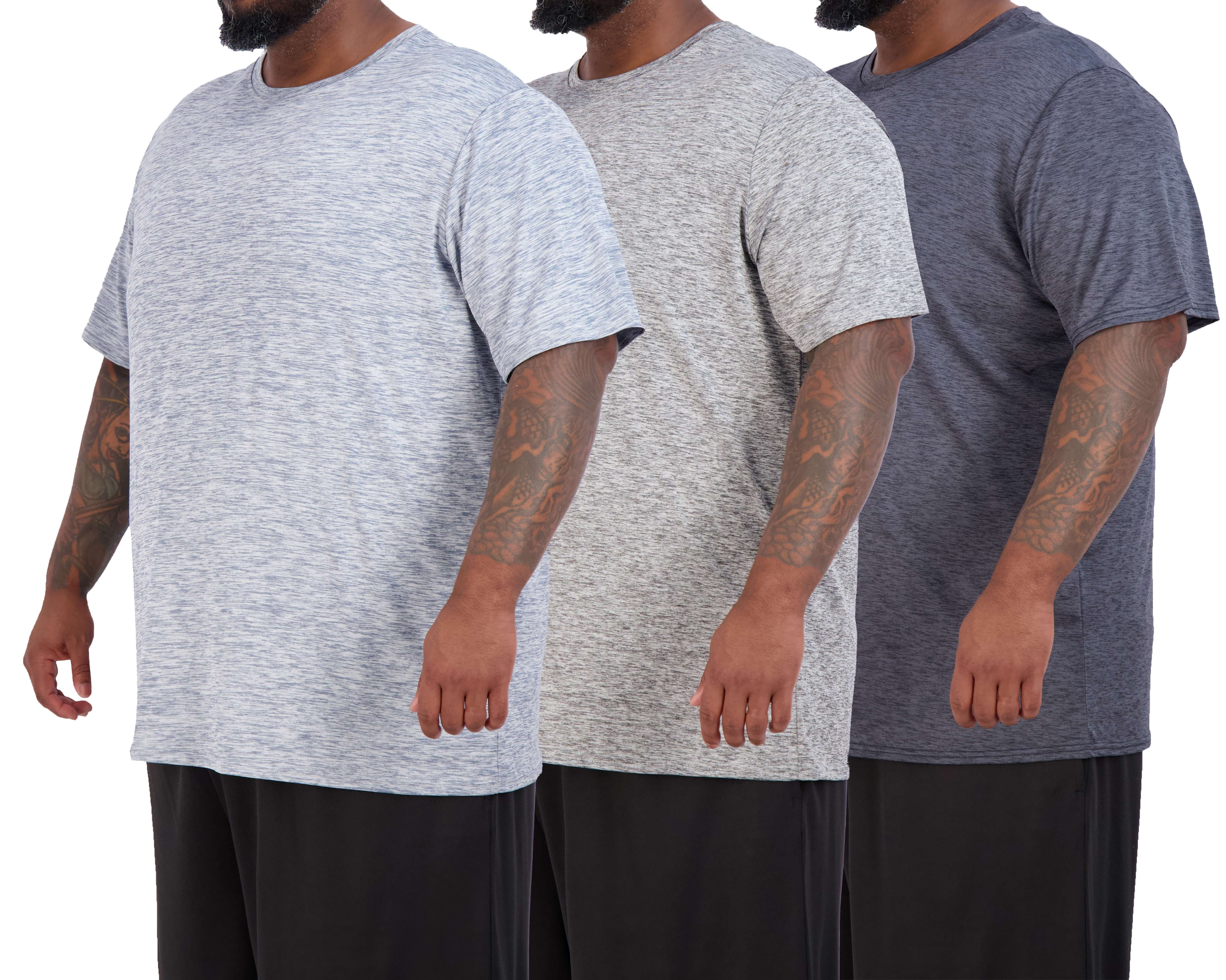 Real Essentials 3 Pack: Men’s Big & Tall Tech Stretch Long-Sleeve ...