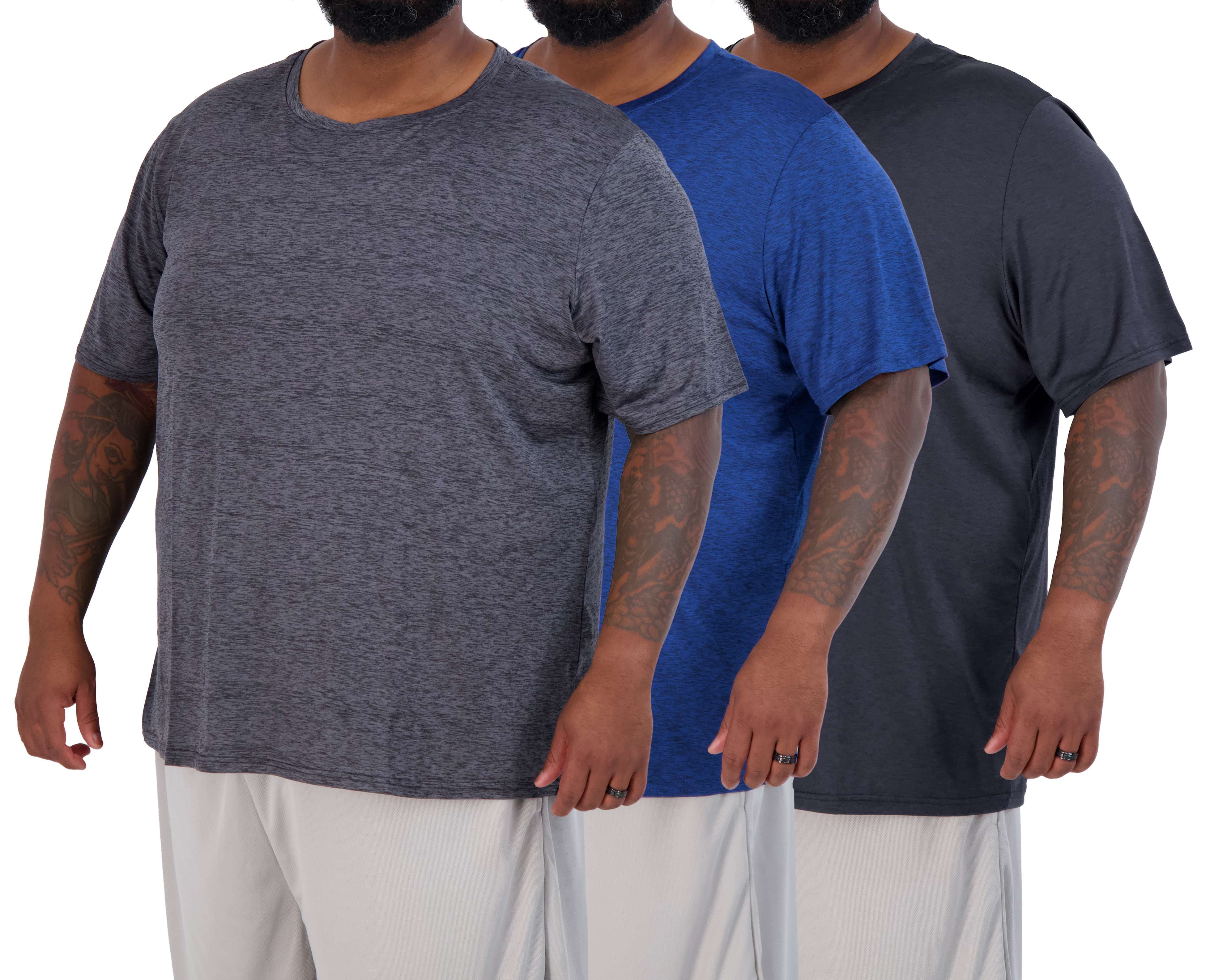 Real Essentials 3 Pack: Men’s Big & Tall Tech Stretch Long-Sleeve ...
