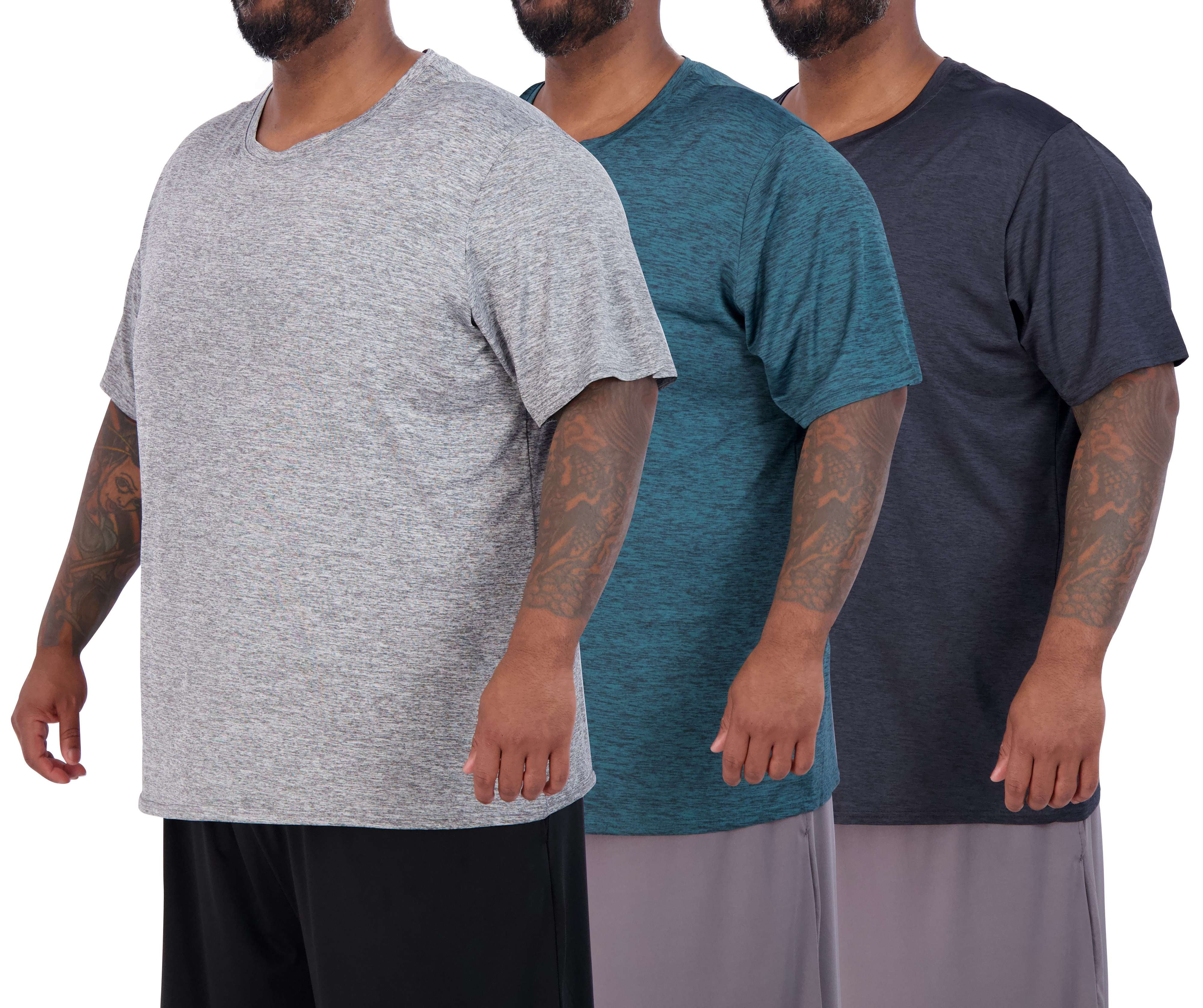 Real Essentials 3 Pack: Men’s Big & Tall Tech Stretch Long-Sleeve ...