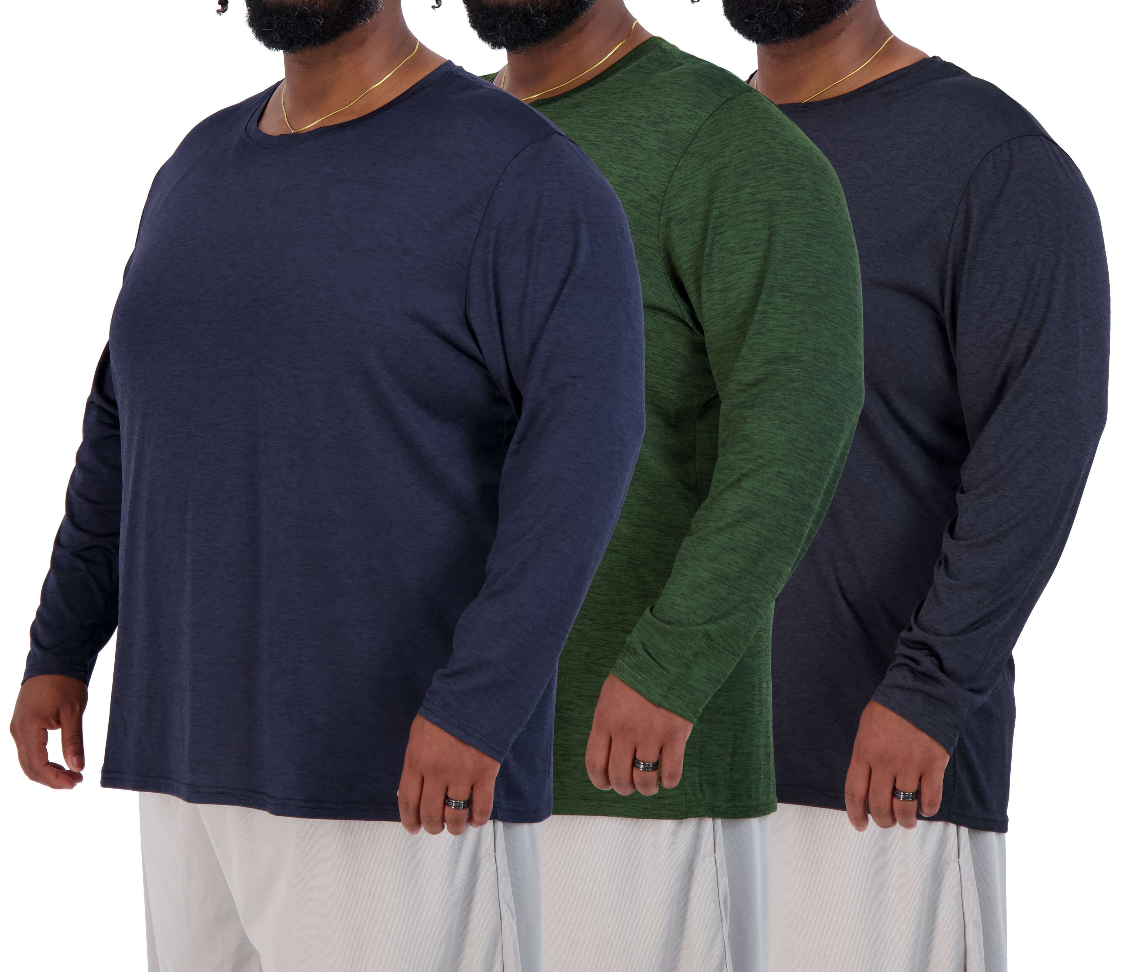 Real Essentials 3pk Men‚Äôs Big & Tall Tech Stretch T-Shirts, Dry-Fit ...