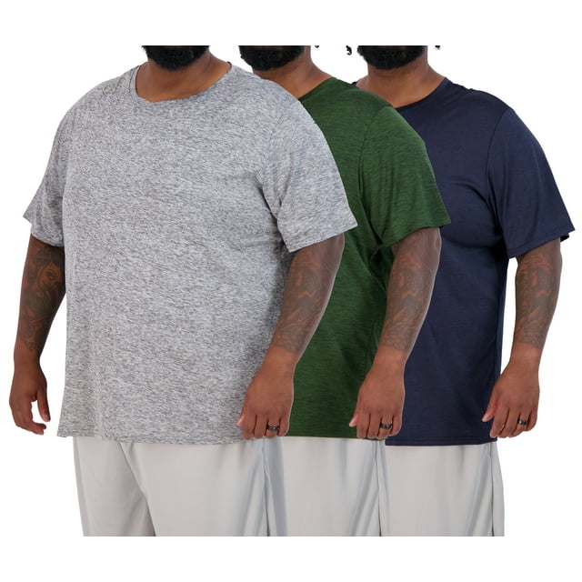 Real Essentials 3 Pack: Men’s Big & Tall Tech Stretch Long-Sleeve ...