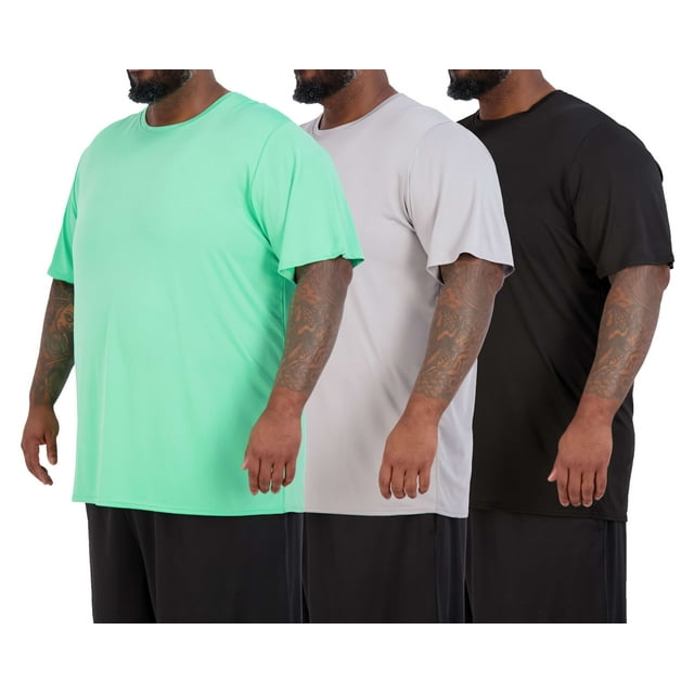 Real Essentials 3 Pack: Men’s Big & Tall Tech Stretch Long-Sleeve ...
