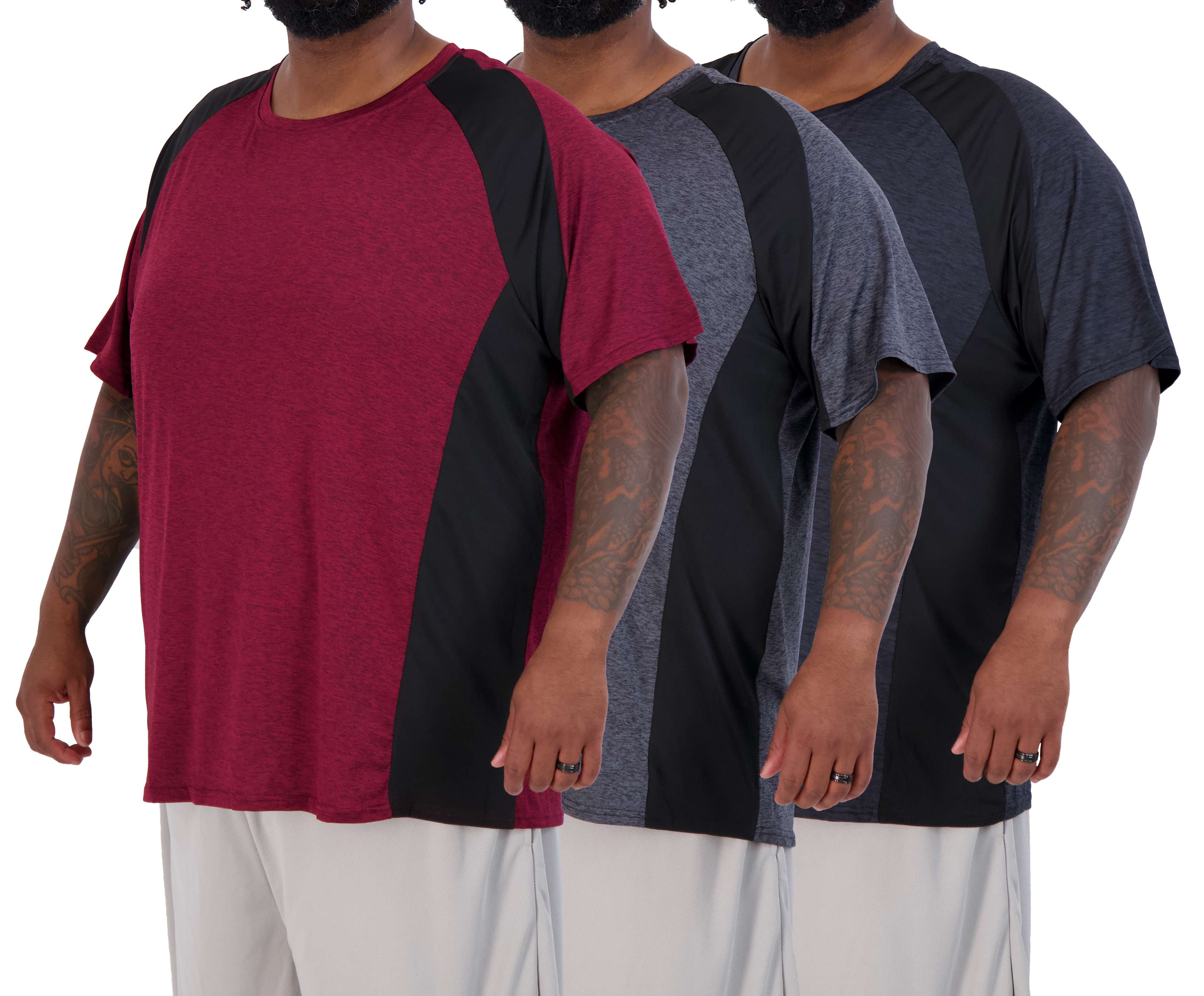 Real Essentials 3 Pack: Men’s Big & Tall Tech Stretch Long-Sleeve ...