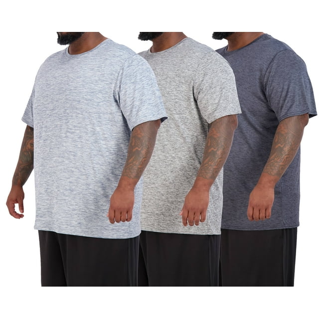 Real Essentials 3 Pack: Men’s Big & Tall Tech Stretch Long-Sleeve ...