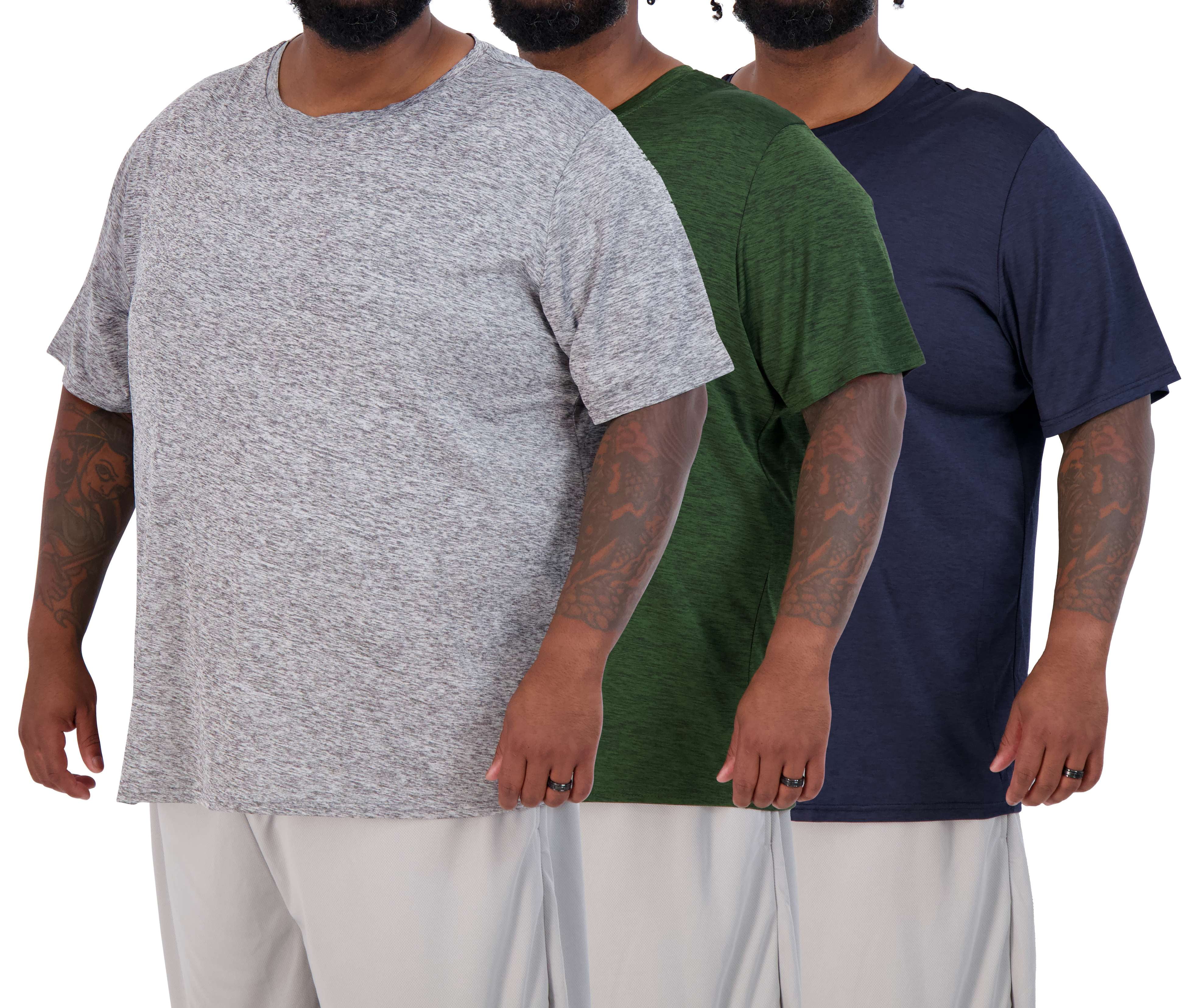 Real Essentials 3 Pack: Men’s Big & Tall Tech Stretch Long-Sleeve ...